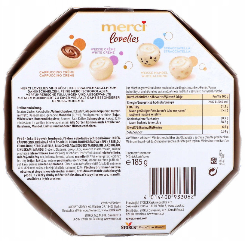 Merci Lovelies WHITE praliny 185g | SŁODKOŚCI